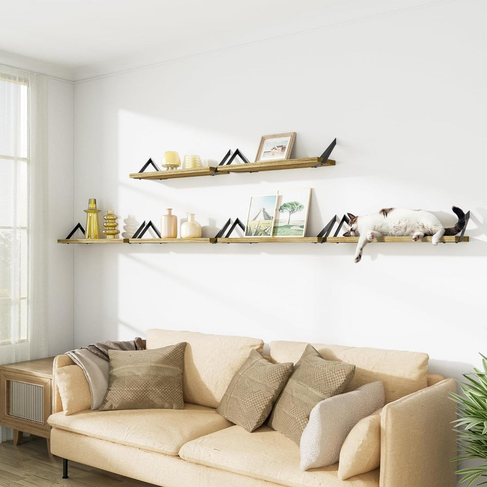 6-Piece Wooden Wall Mounted Shelves for Home – Agonee Innovation