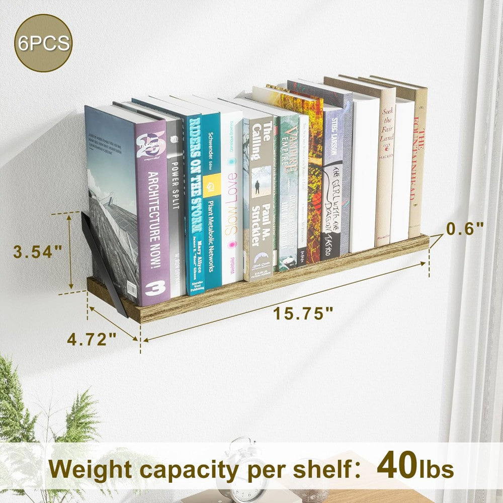 6-Piece Wooden Wall Mounted Shelves for Home – Agonee Innovation