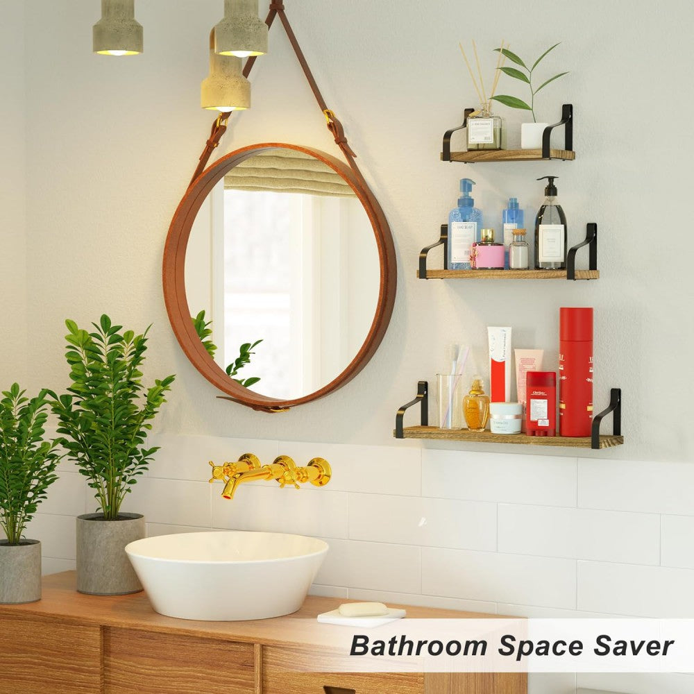 Rustic Wooden Wall Mounted Shelves – Agonee Innovation