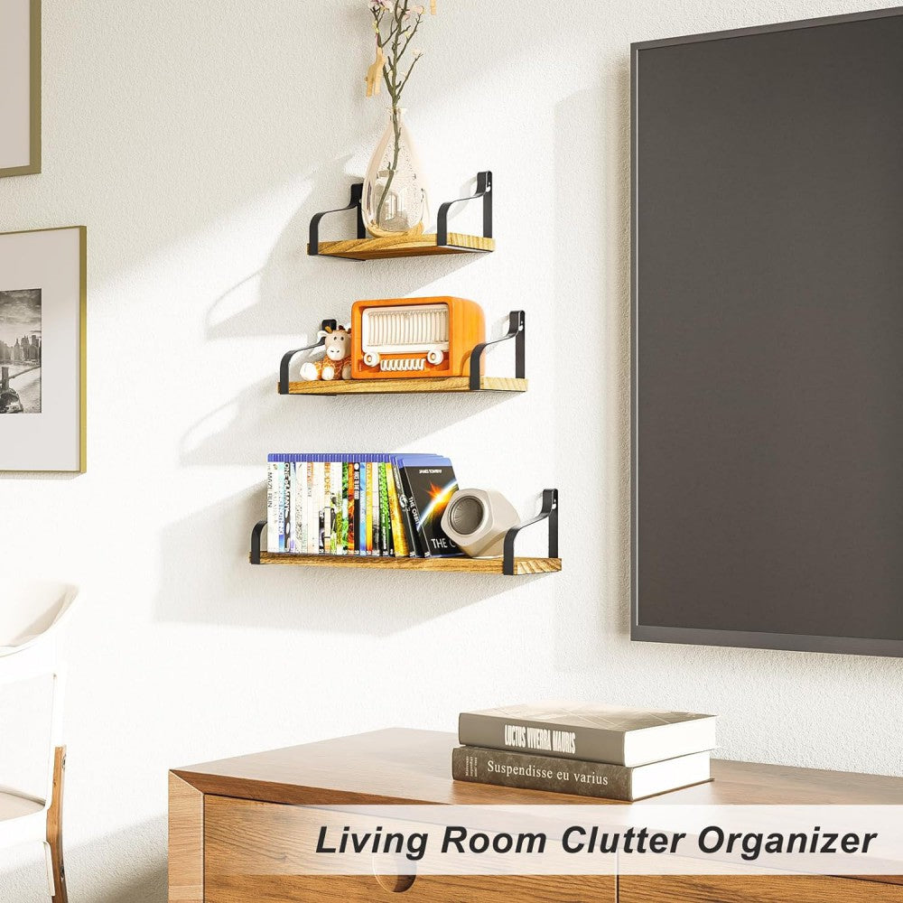 Rustic Wooden Wall Mounted Shelves – Agonee Innovation