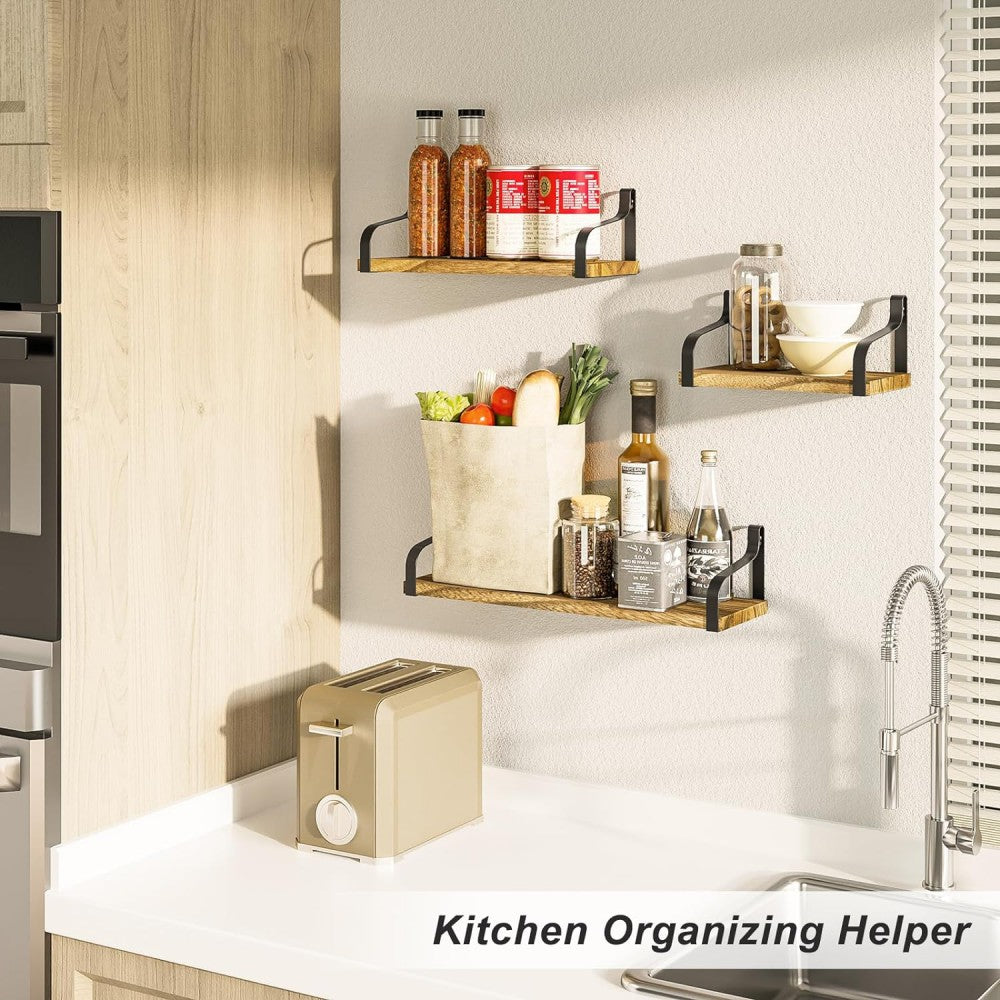 Rustic Wooden Wall Mounted Shelves – Agonee Innovation